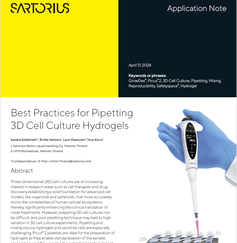 Best Practices to Improve Pipetting 3D Cell Culture Hydrogels ...